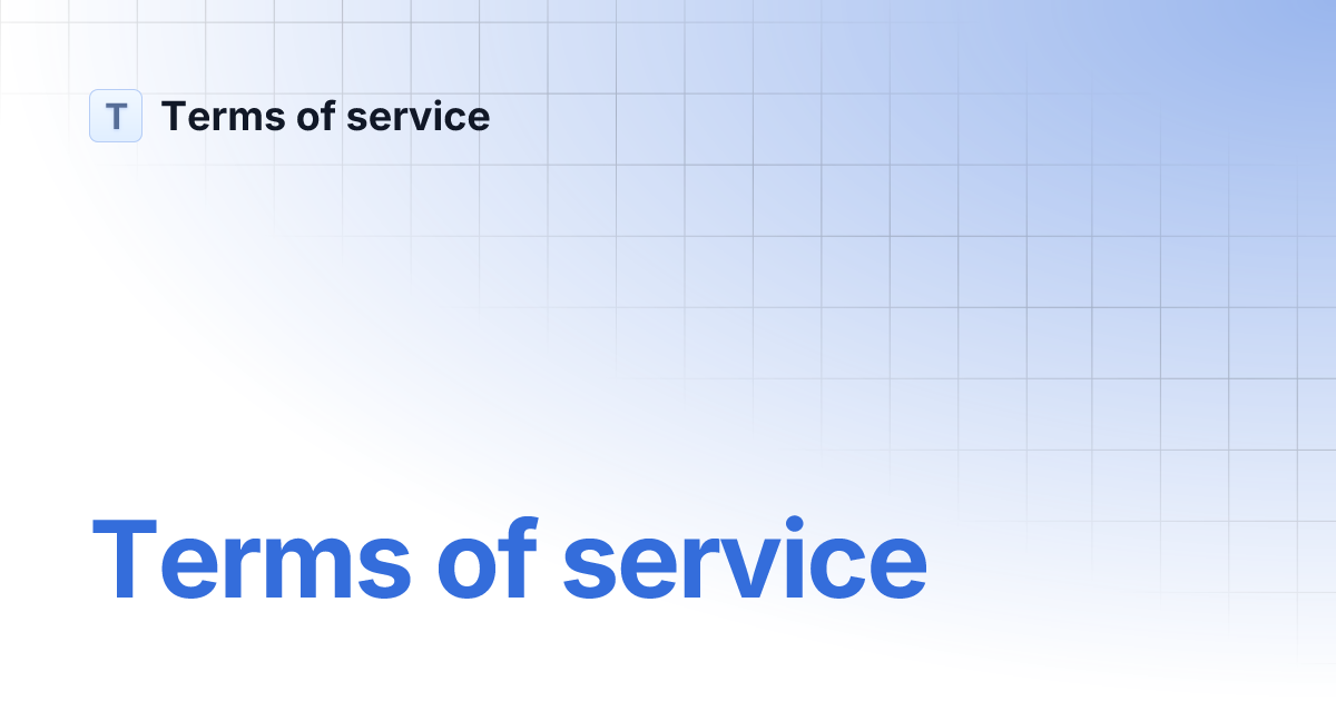 Terms of service | Terms of service